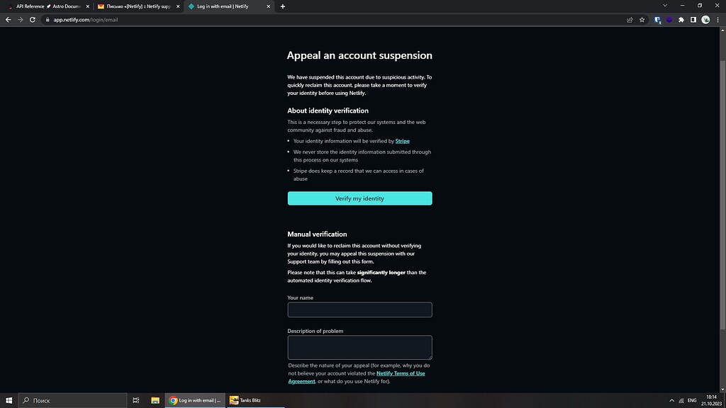 My Netlify account has been suspended, I don’t know why? - Admin ... My Netlify account has been suspended, I don’t know why? - Admin ...