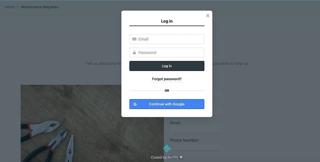 Assistance setting up Identity - using open modal for login screen - Support - Netlify Support ...