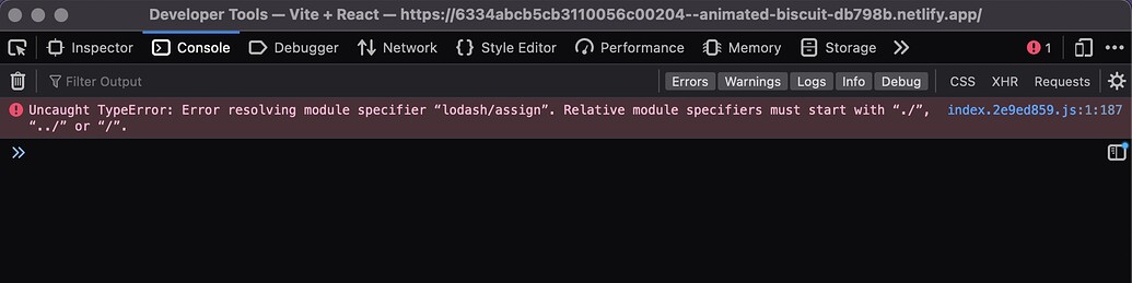 Error after deploying application on browser console - Support - Netlify Support Forums