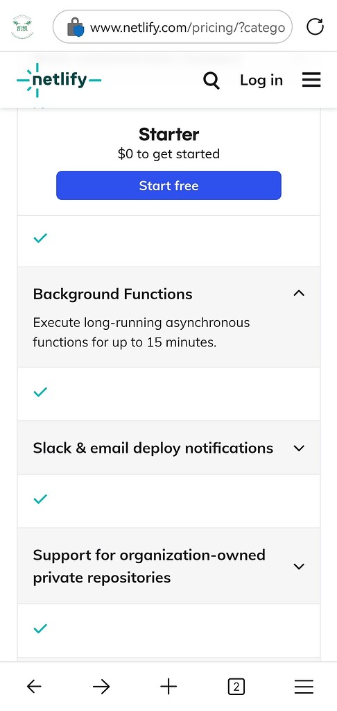 Pricing Page seems wrong on Mobile - Everything Else - Netlify Support Forums