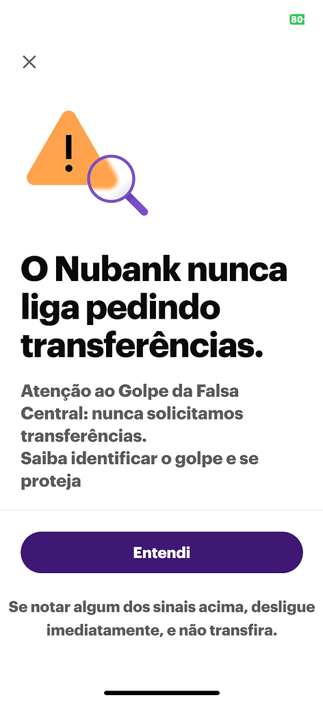 Mensagem do Nubank - App do Nu - NuCommunity