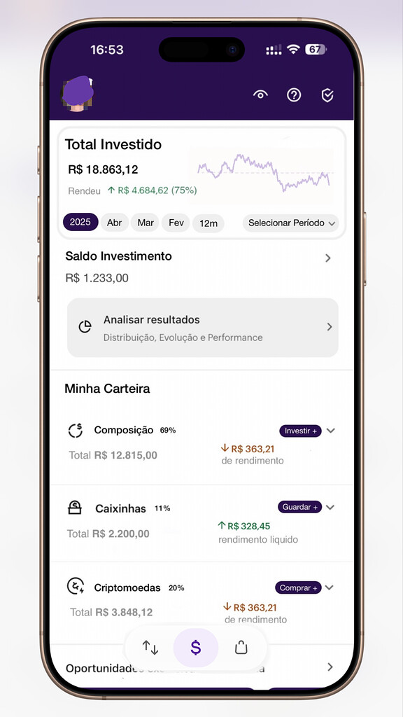 🎨 Novo Layout p/ Aba $(investimentos) do App Nubank PARTE 3 - Sugestões e Ideias - NuCommunity