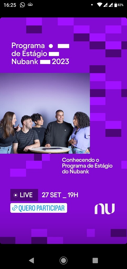 Programa de Estágio Nubank 2023! - NuCommunity
