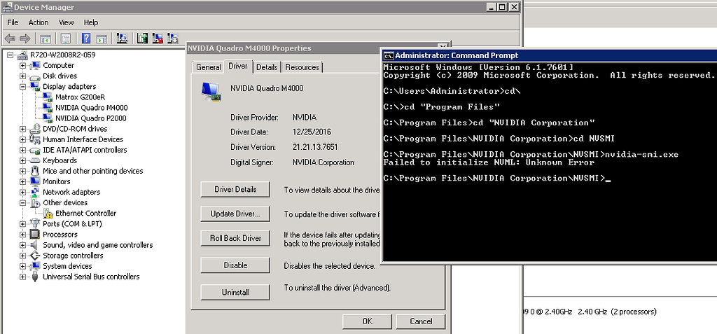 Nvidia Smi Failed To Initialize Nvml With Unknow Error System Management And Monitoring Nvml