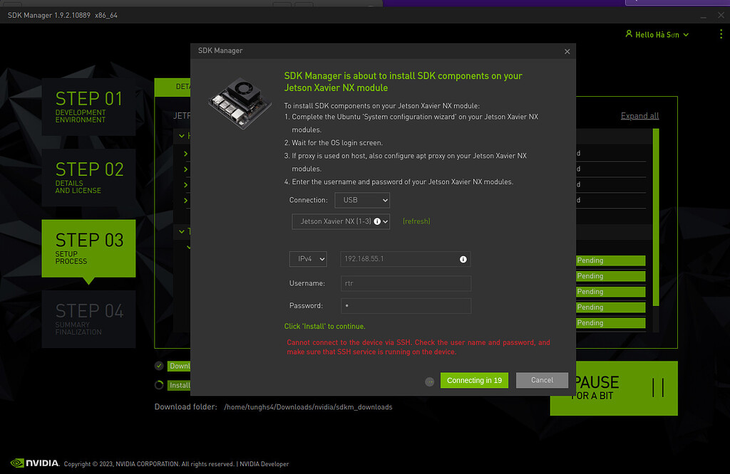 Installing SDK Componets by sdkmanager after flashing with initrd - Jetson Xavier NX - NVIDIA ...