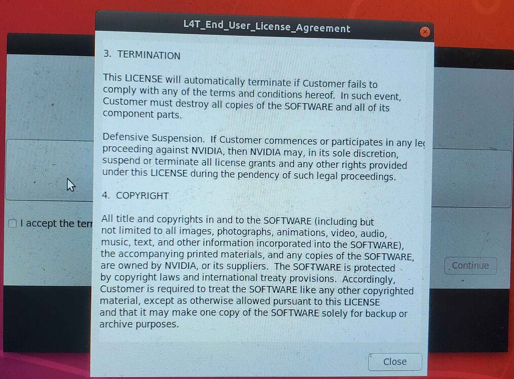 Location of the EULA file with the exact same EULA content displayed at ...