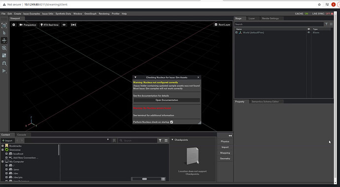 Isaacsim2.1 container : Failure: Server omniverse://localhost does not ...