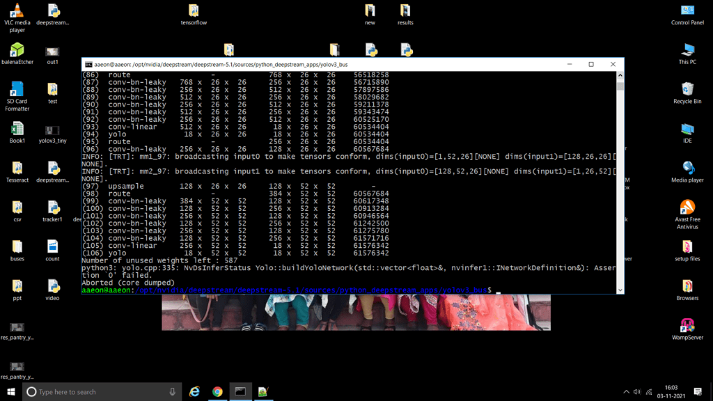 YoloV3: Number of unused weights left : 587 - DeepStream SDK - NVIDIA Developer Forums