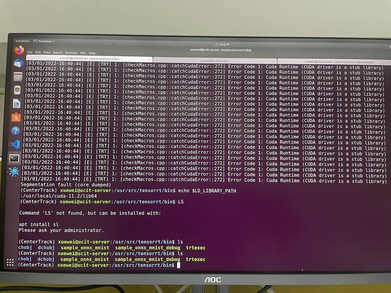 Checkmacroscppcatchcudaerror272 Error Code 1 Cuda Runtime Cuda Driver Is A Stub Library