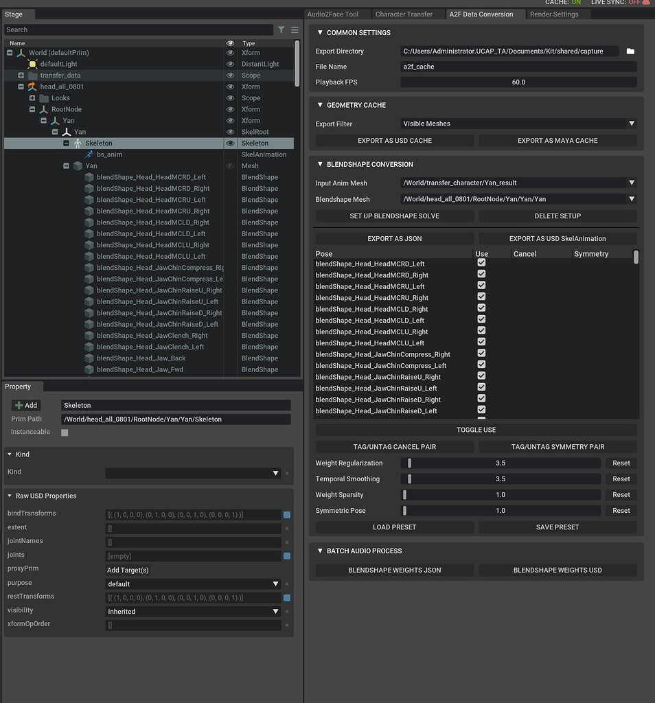 I have a USD export problem, how to solve list index out of range? - Audio2Face (closed ...