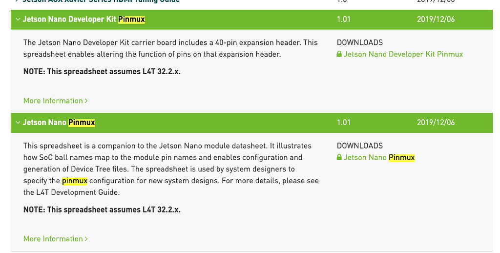 Correct PinMux Spreadsheet to use - Jetson Nano - NVIDIA Developer Forums
