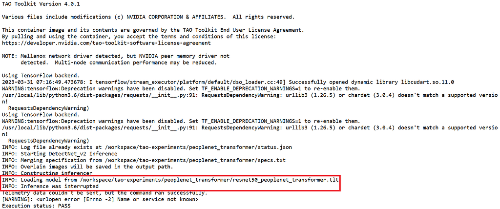 Inference Was Interrupted Occurred In The Process Of Doing Peoplenet Transformer Inference Tao