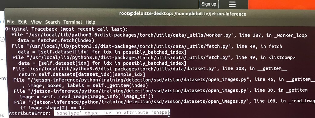 Meeting error in episode 5(Training Object Detection Models) - Jetson Nano - NVIDIA Developer Forums