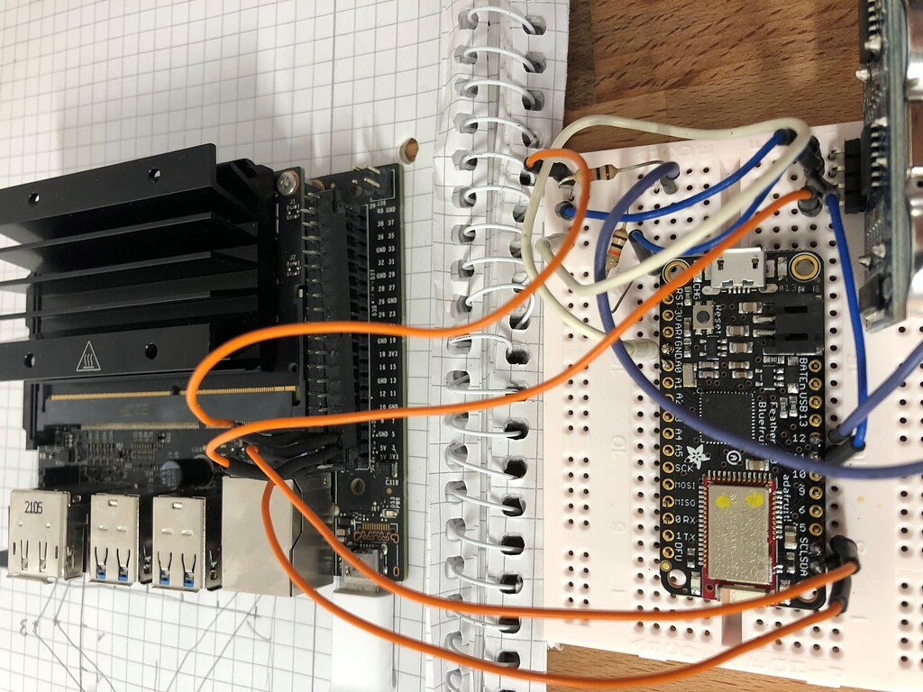 No I2C connection with ultra sonic sensor and Adafruit Feather M0 ...