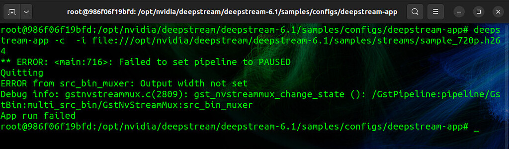 Deepstream Ran Container It Is Giving Error On Running A Sample App Deepstream Sdk Nvidia
