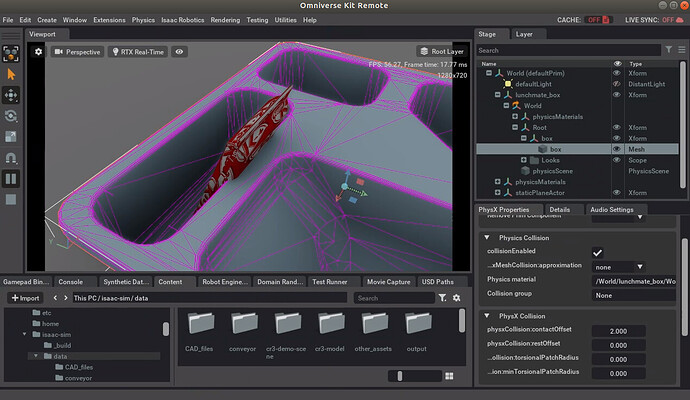 Collision physics issue - objects passing through each other and not fitting correctly - Isaac ...