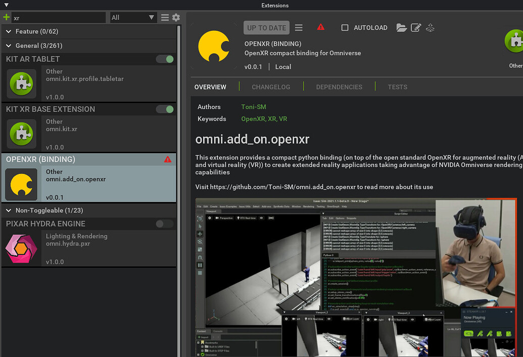 External Extensions: OpenXR compact binding for creating extended reality applications - Isaac ...