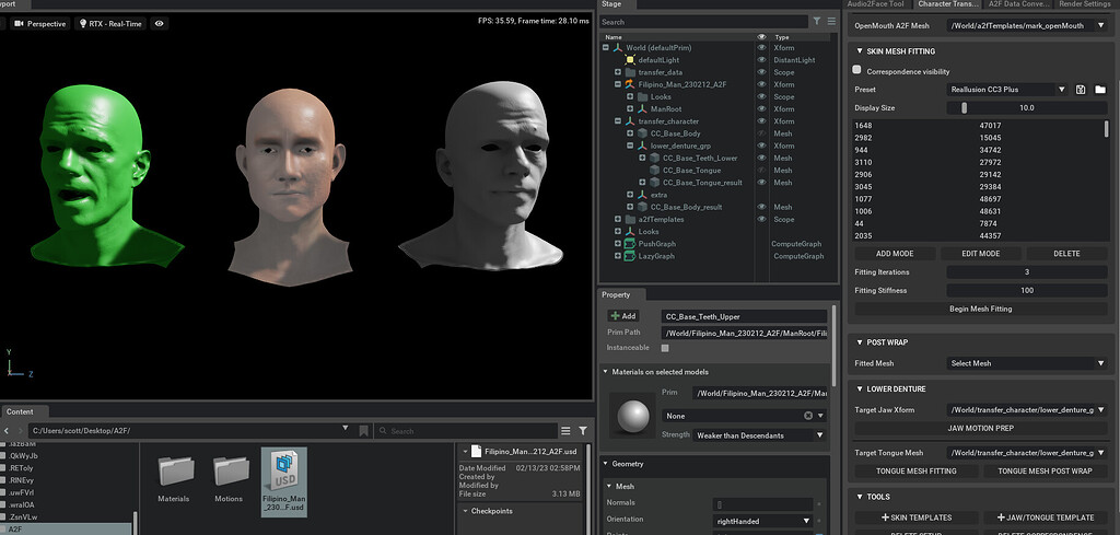 Jaw mesh not transferring to CC4 character - Audio2Face (closed) - NVIDIA Developer Forums