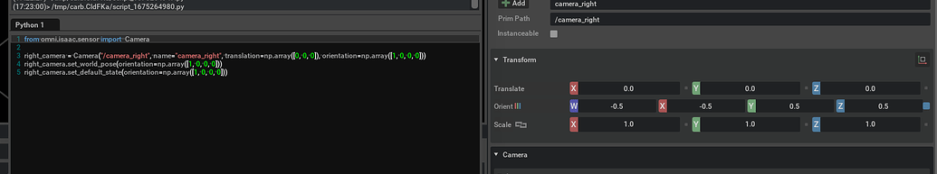Issac Sim | Python API - Camera orientation ignored - Isaac Sim - NVIDIA Developer Forums