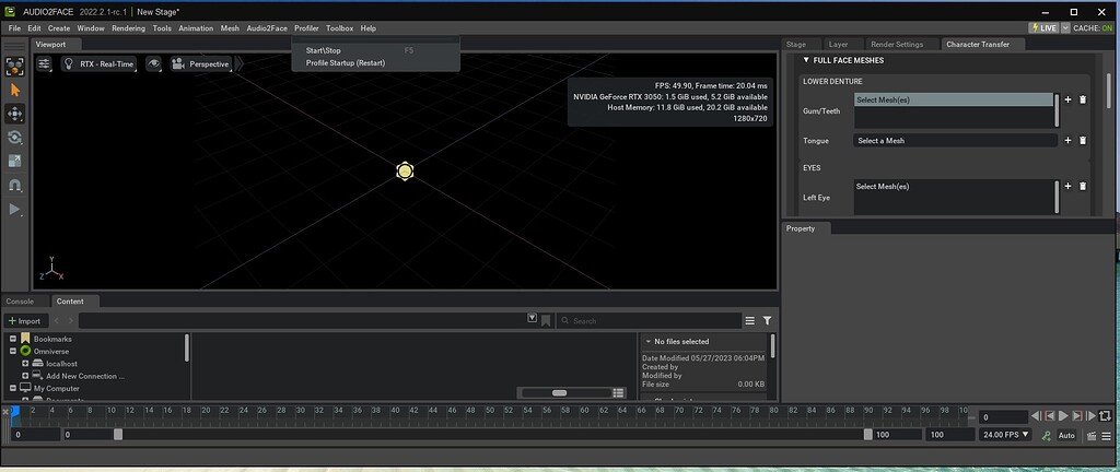 Please help, viewport are no demo model show up after open audio2face - Audio2Face (closed ...