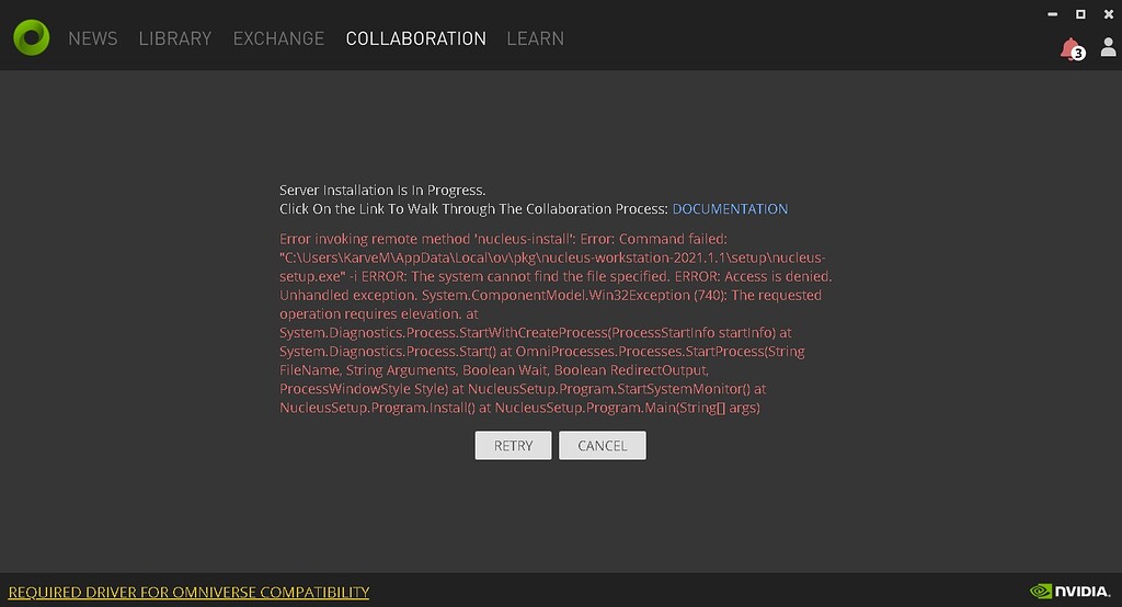 Error with the Nucleus server installation - General Discussion - NVIDIA Developer Forums