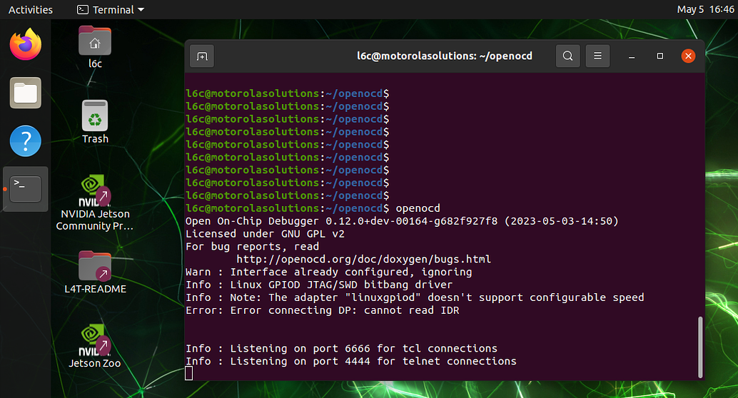 [L4T 35.3.1] "Error connecting DP: cannot read IDR" when trying to flash external MCU via ...