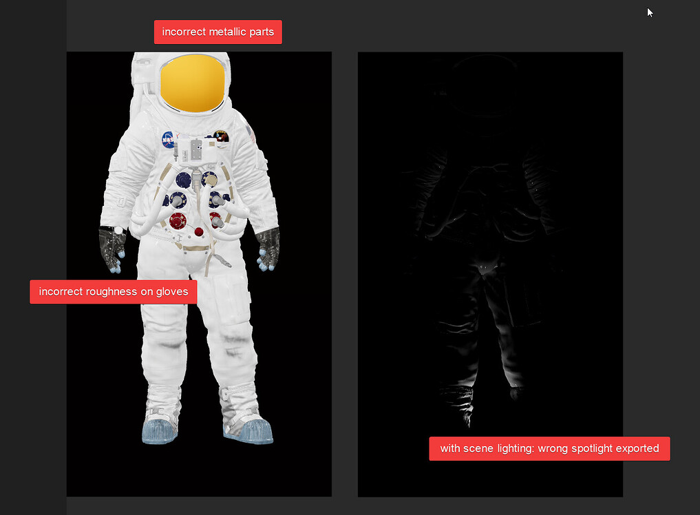 Exported glTF has incorrect materials and lights - Samples & Examples - NVIDIA Developer Forums