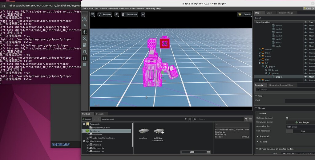I Want To Detect The Collision Between The Gripper And The Building Blocks Using Sdf Mesh But 1169