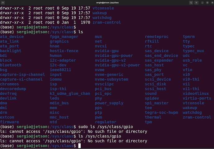 Where Ls Sys Class Gpio For Jetpack 6 Orin Devkit Jetson Nano