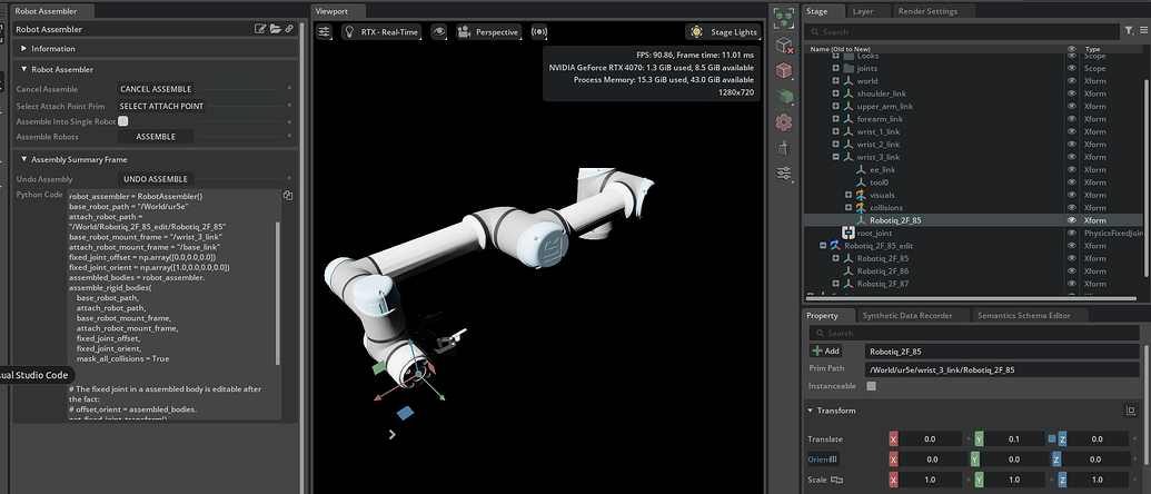 How to assemble UR5e and Robotiq hand? - Isaac Sim - NVIDIA Developer Forums