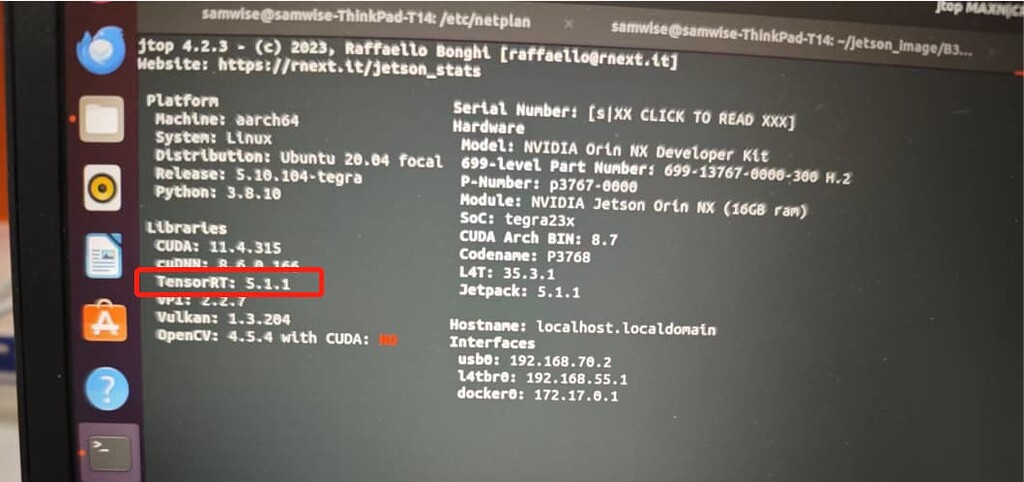 Tensorrt Version Mismatch On Orin Nx Module Jp5 1 1 Jetson Orin Nx Nvidia Developer Forums