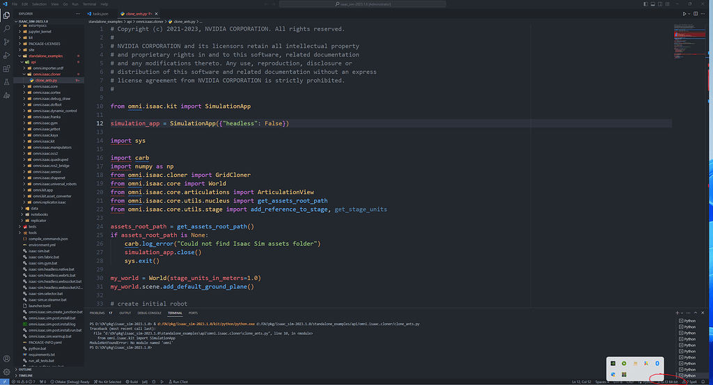 Iscaam sim can't find module named 'omni' in vscode, but i can import ... Iscaam sim can't find module named 'omni' in vscode, but i can import ...