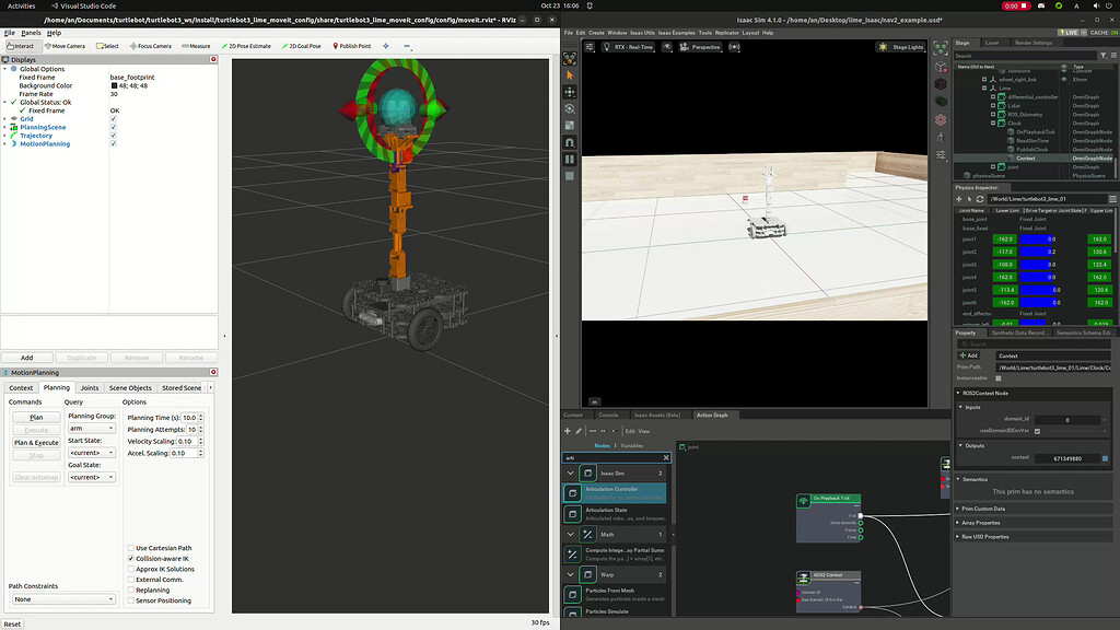 Moveit2 on Isaac Sim with custom robot( turtlebot lime) - Isaac Sim - NVIDIA Developer Forums