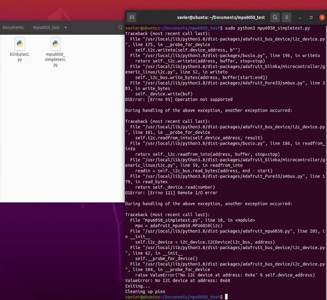 Jetson Xavier Nx i2c connection problem with any sensor such as mpu6050 ...