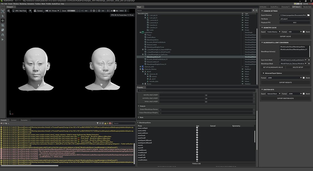 Error when solve blendshape mesh from 3ds max - Audio2Face (closed) - NVIDIA Developer Forums