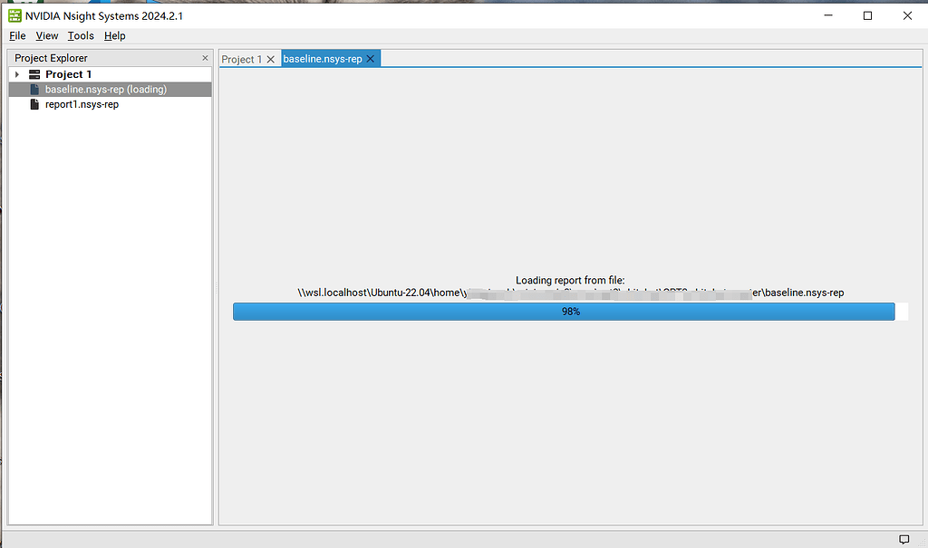 Nsight Systems in Windows is stuck in the loading report from file interface when the.nsys-rep ...