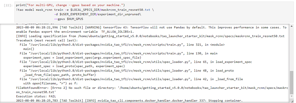 FileNotFoundError: [Errno 2] No such file or directory: '/home/ubuntu/getting_started_v5.0.0 ...