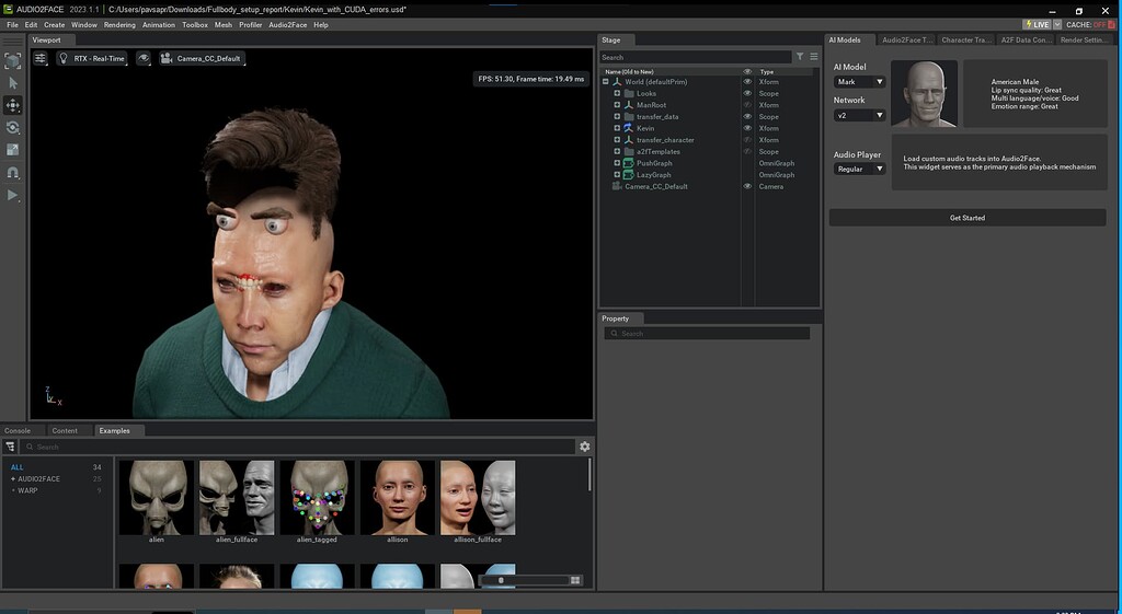 Fullbody model from Character Creator 4 setup in Audio2Face 2023.1.1 - Audio2Face (closed ...