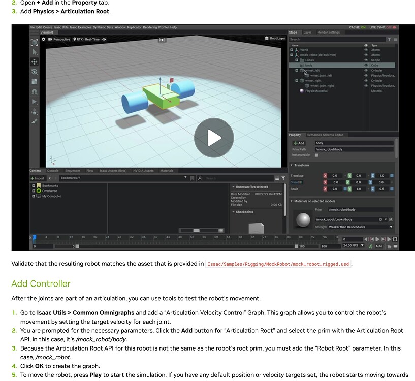 Isaac Sim - Isaac Utils > Common Omnigraphs and add a “Articulation Velocity Control” Graph ...