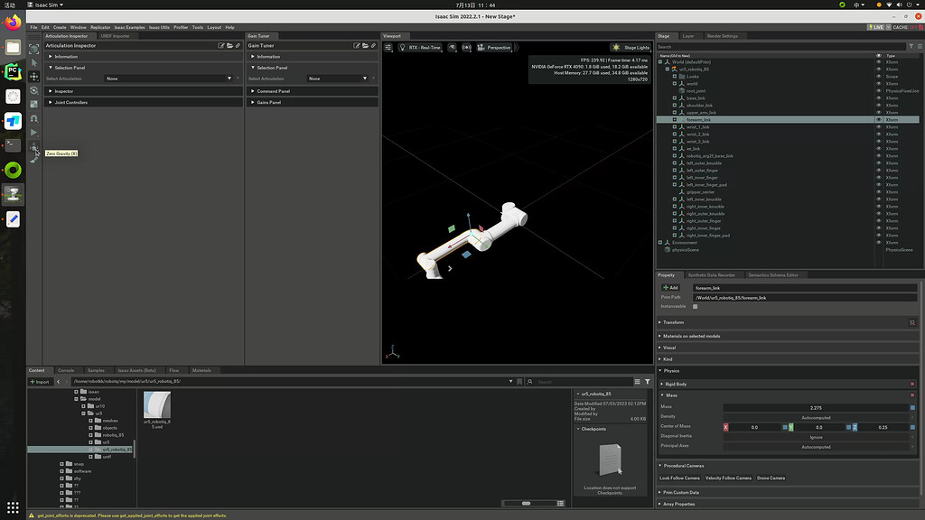 Sclect xform case robot move when importing urdf - Isaac Sim - NVIDIA Developer Forums