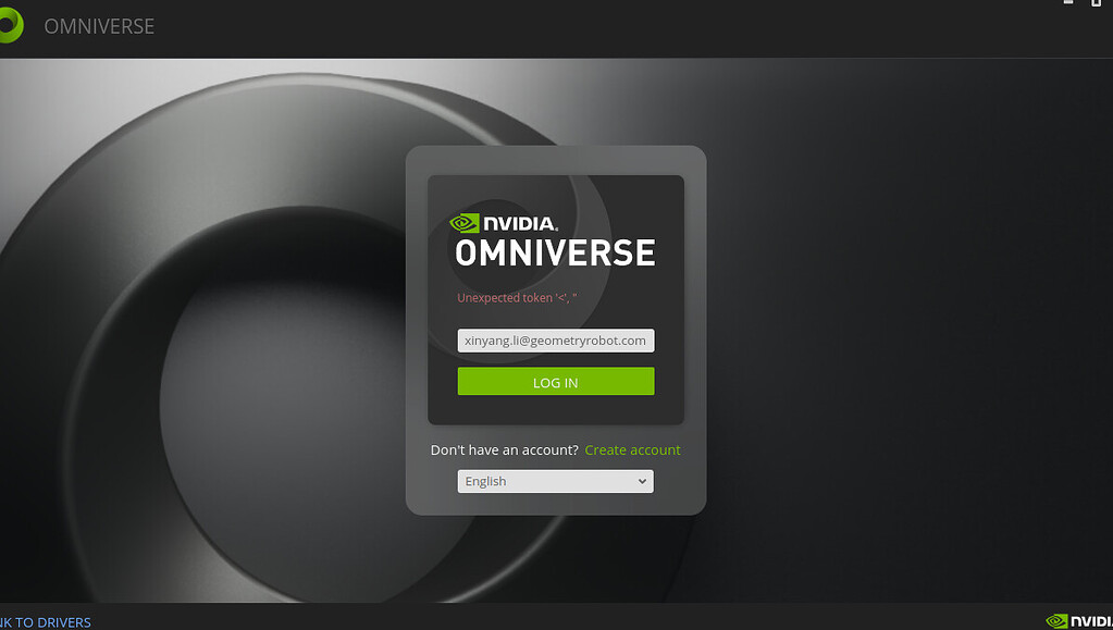 Can’t login to Omniverse account. (Unexpected token’