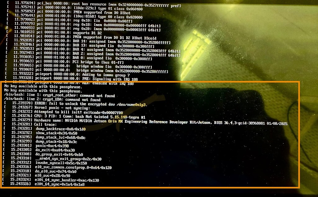 Boot fails after restoring a Jetson orin NX - Jetson Orin NX - NVIDIA Developer Forums