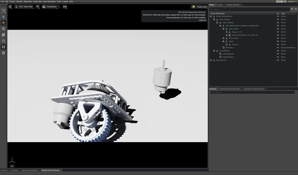 How to set up a motor in a swerve module with a revolute joint? - Isaac Sim - NVIDIA Developer ...