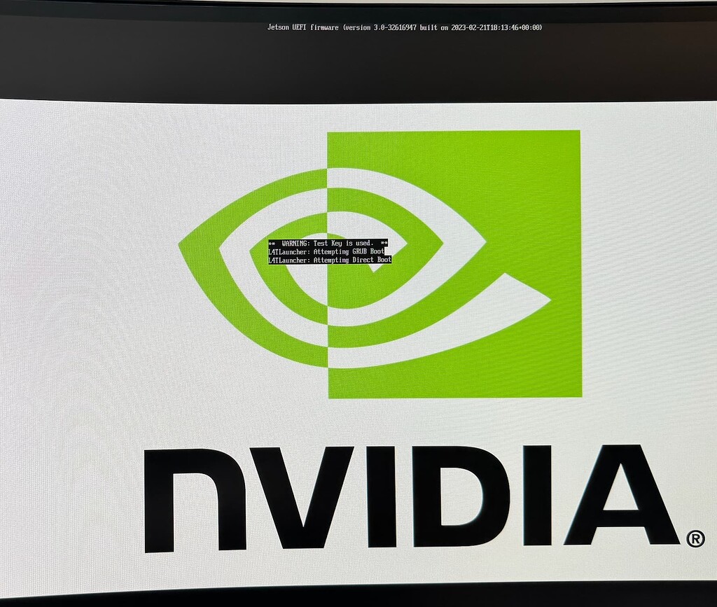 Boot from sd card/nvme problems. Warning test key was detected! Jetson ...