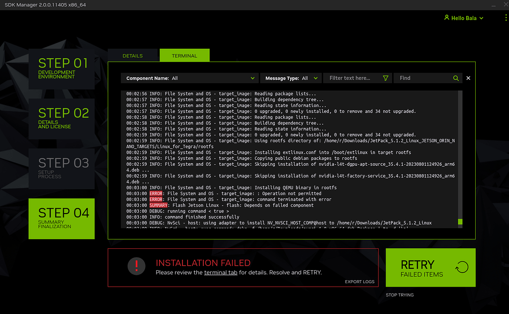 Installation failed - Jetson Orin Nano (sdkmanager) - Jetson Orin Nano - NVIDIA Developer Forums
