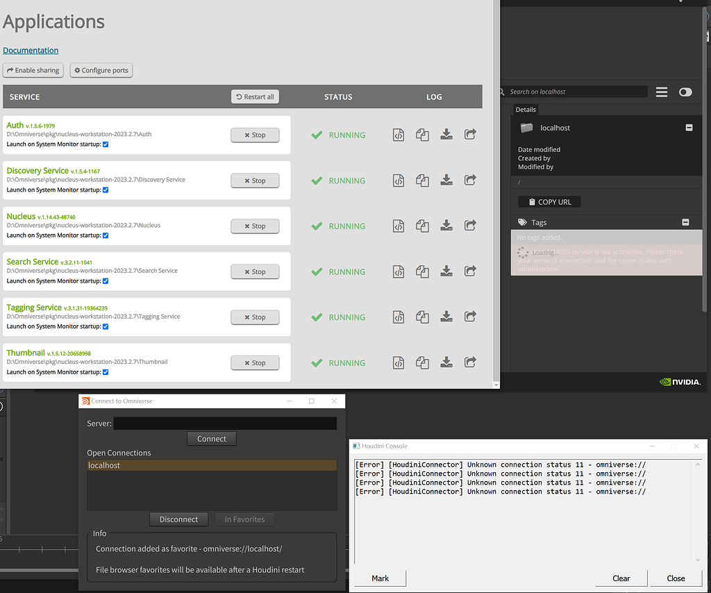 Localhost service is not accessible and Houdini can't connect to localhost - Nucleus - NVIDIA ...