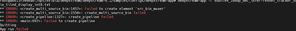 : Failed to create element 'src_bin_muxer' - DeepStream SDK - NVIDIA Developer Forums