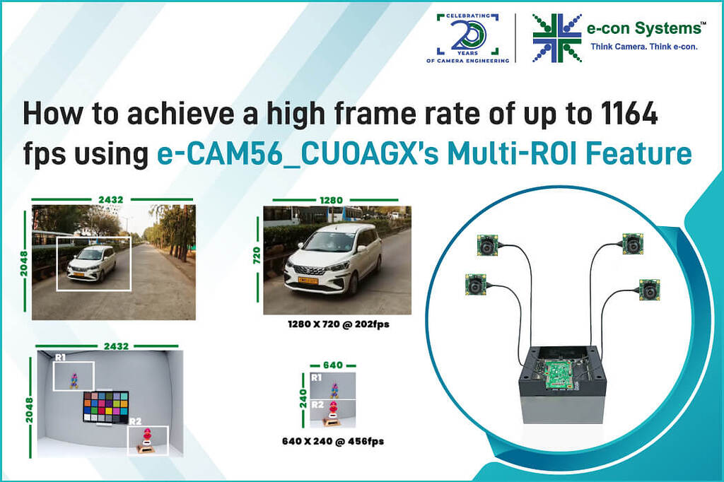 How to achieve a high frame rate of up to 1164 fps using e-con’s 5MP camera with Multi-ROI ...