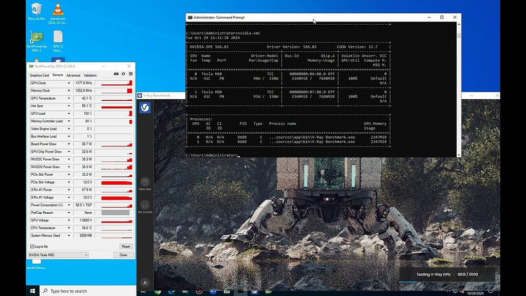 Only consume 190W on M60 from Dell R730 by V-Ray Benchmark test, is ...