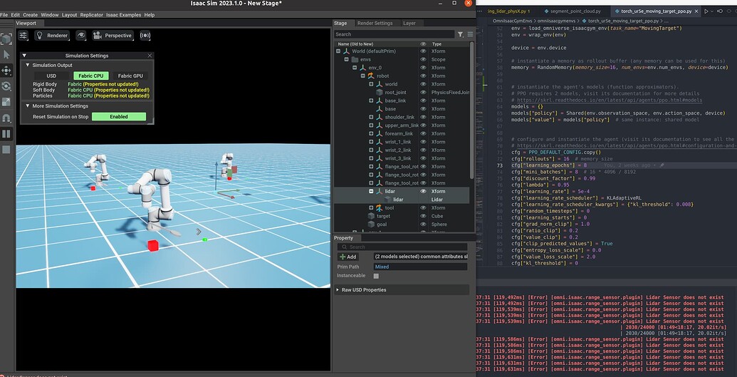 Using PhysX Lidar Sensors on RL environment and configure `omni.isaac.sim.gym.kit` - Isaac Sim ...